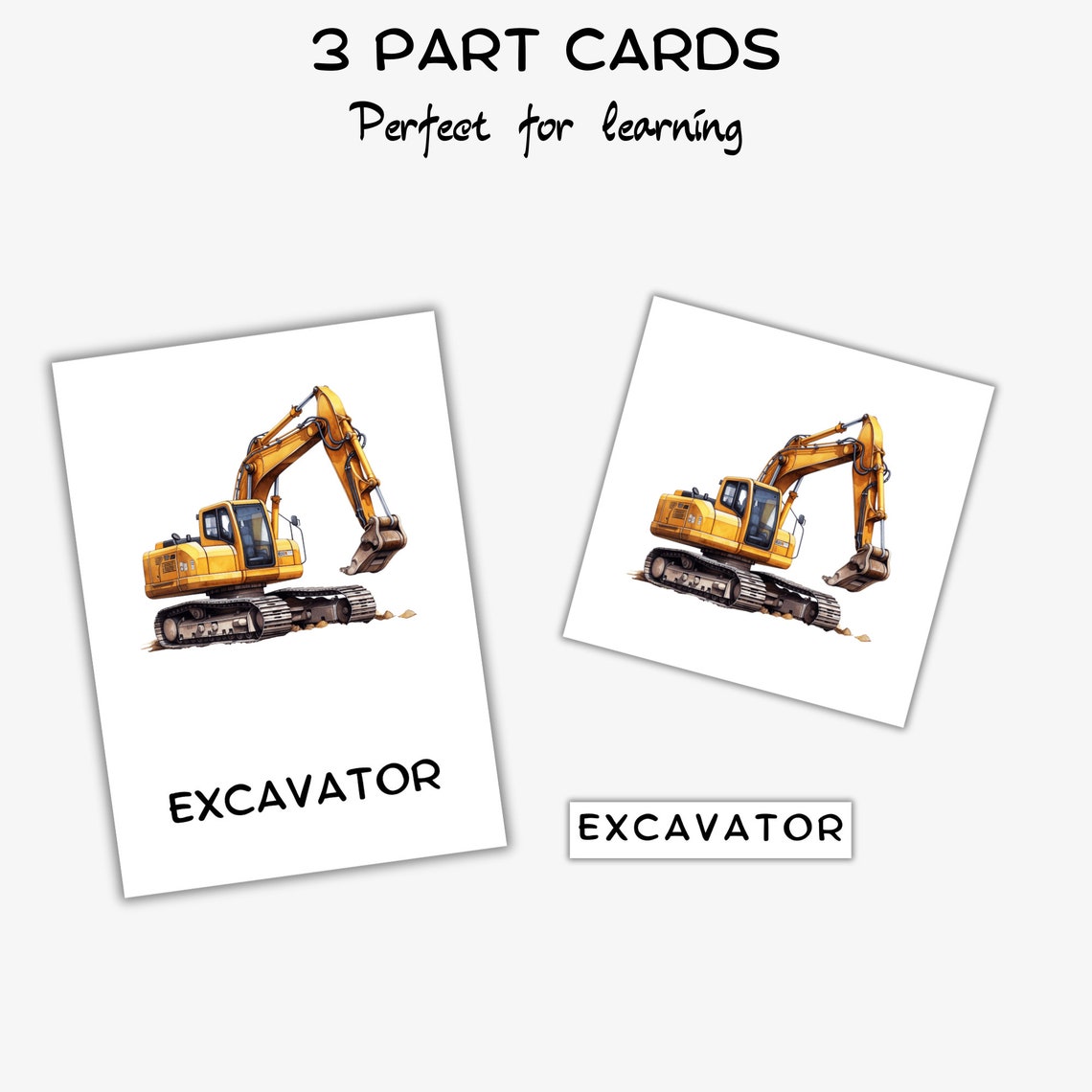 Vehicles Flash Cards, Printable Vehicle Flashcards, 3 Part Cards ...