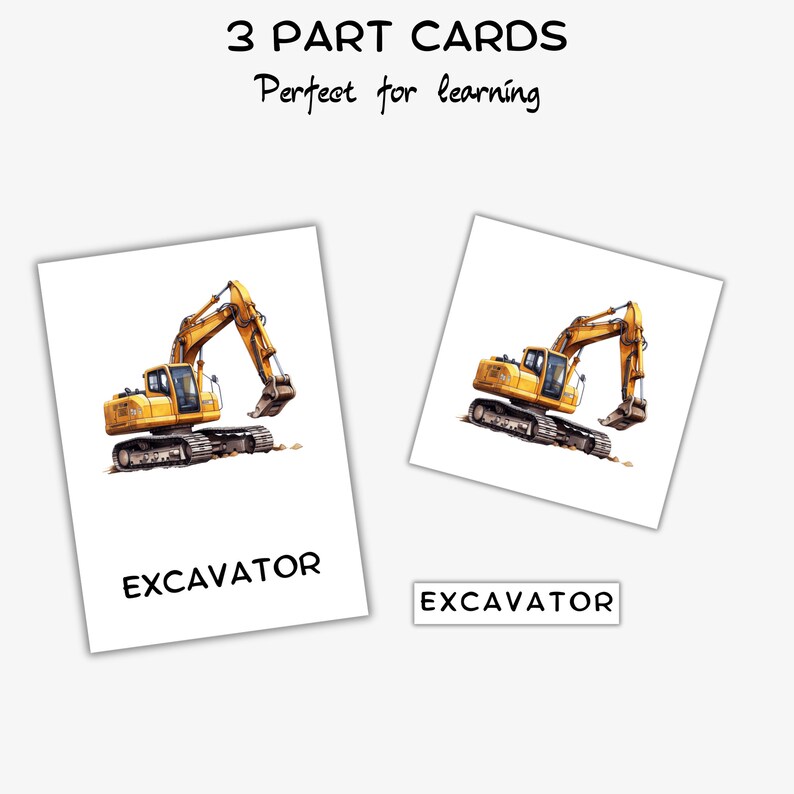Vehicles Flash Cards, Printable Vehicle Flashcards, 3 Part Cards ...