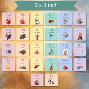 Rainbow Pastel Alphabet Flashcards, ABC Cards, Printable Alphabet ...