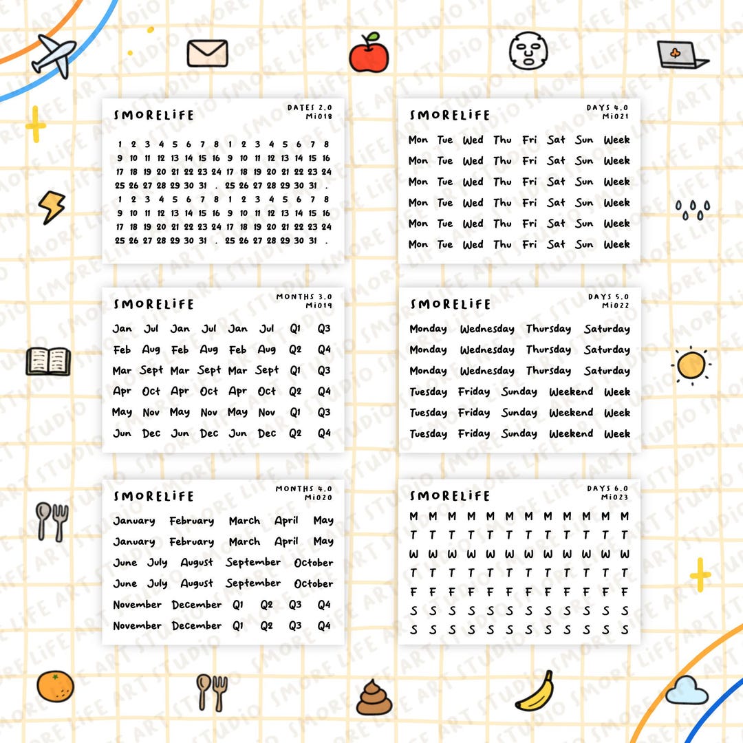 Mini Functional Daily, Weekly, Monthly Planner Sticker thin &small ...
