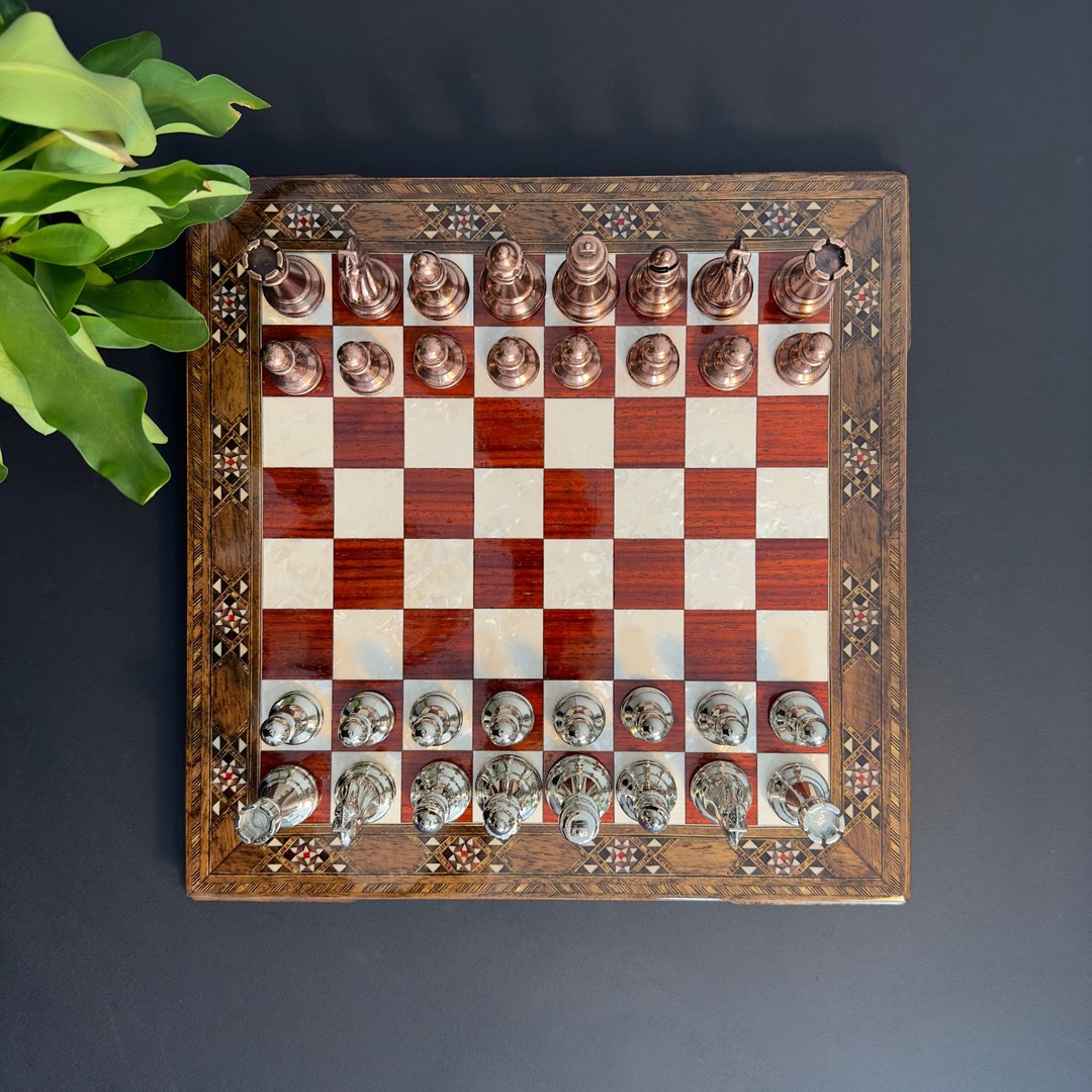 Radiant Elegance Unveiled: Premium Handmade Red Chess Board - Etsy