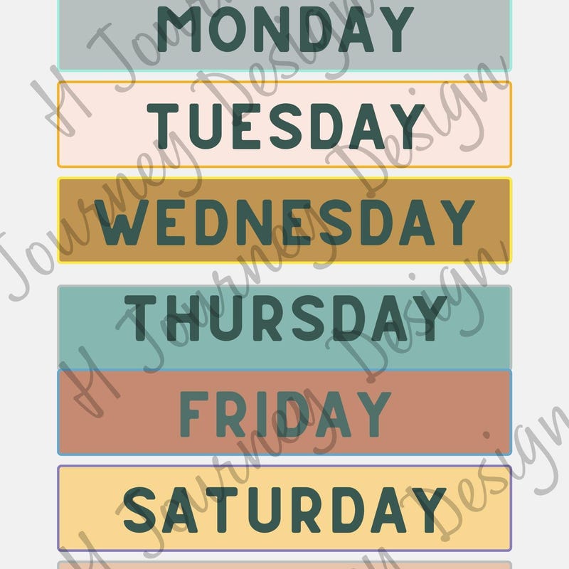 Days of the Week Poster - Etsy