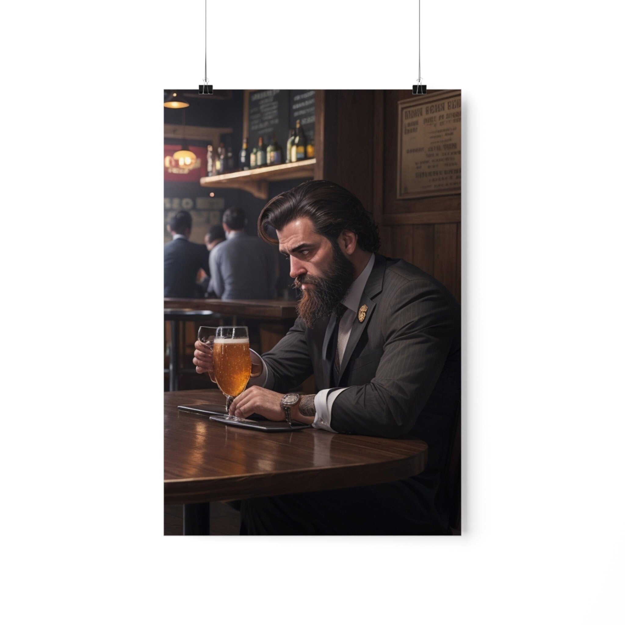 Old Man at a Bar // High Quality Poster - Etsy