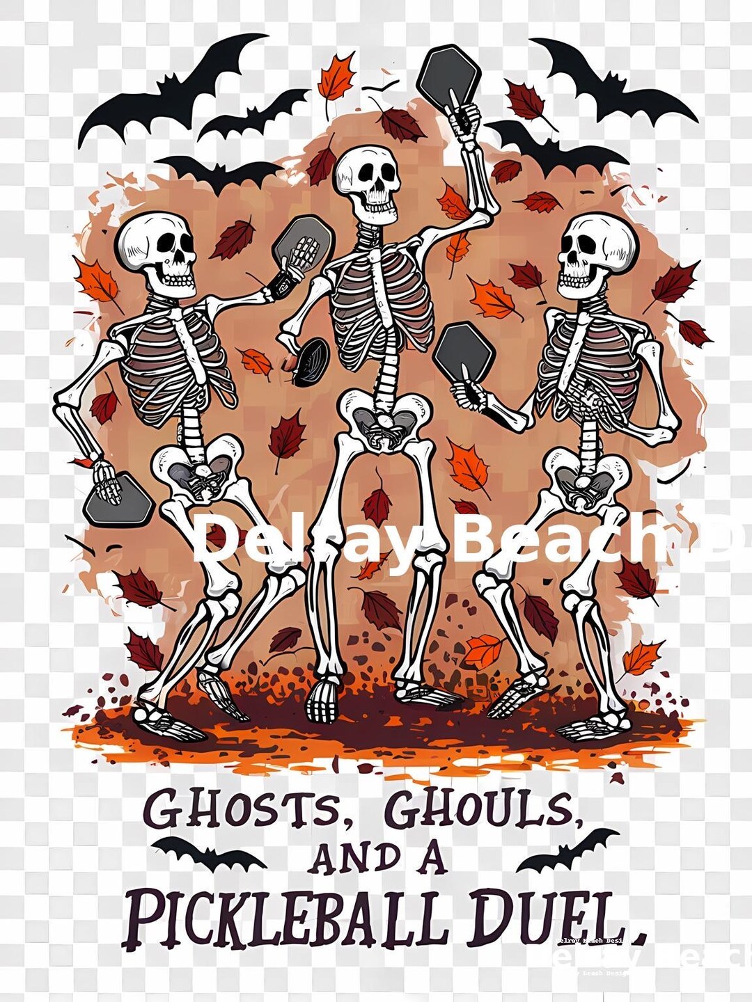Ghosts, Ghouls, and a Pickleball Duel Halloween Pickleball Skeleton ...