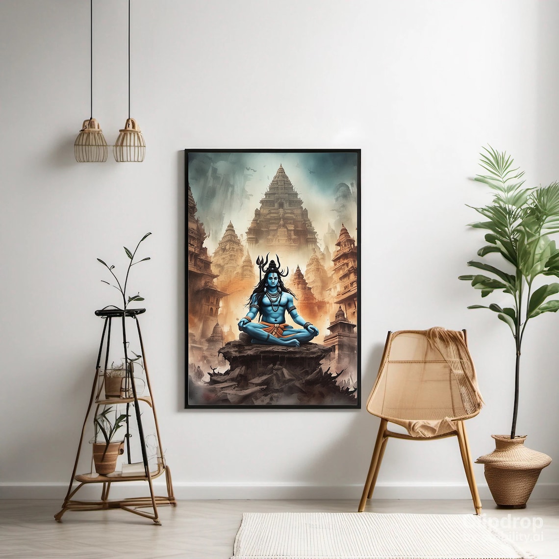 Lord Shiva Wall Art Printable, Shiva Wall Art, Hindu God Art, Shiva ...