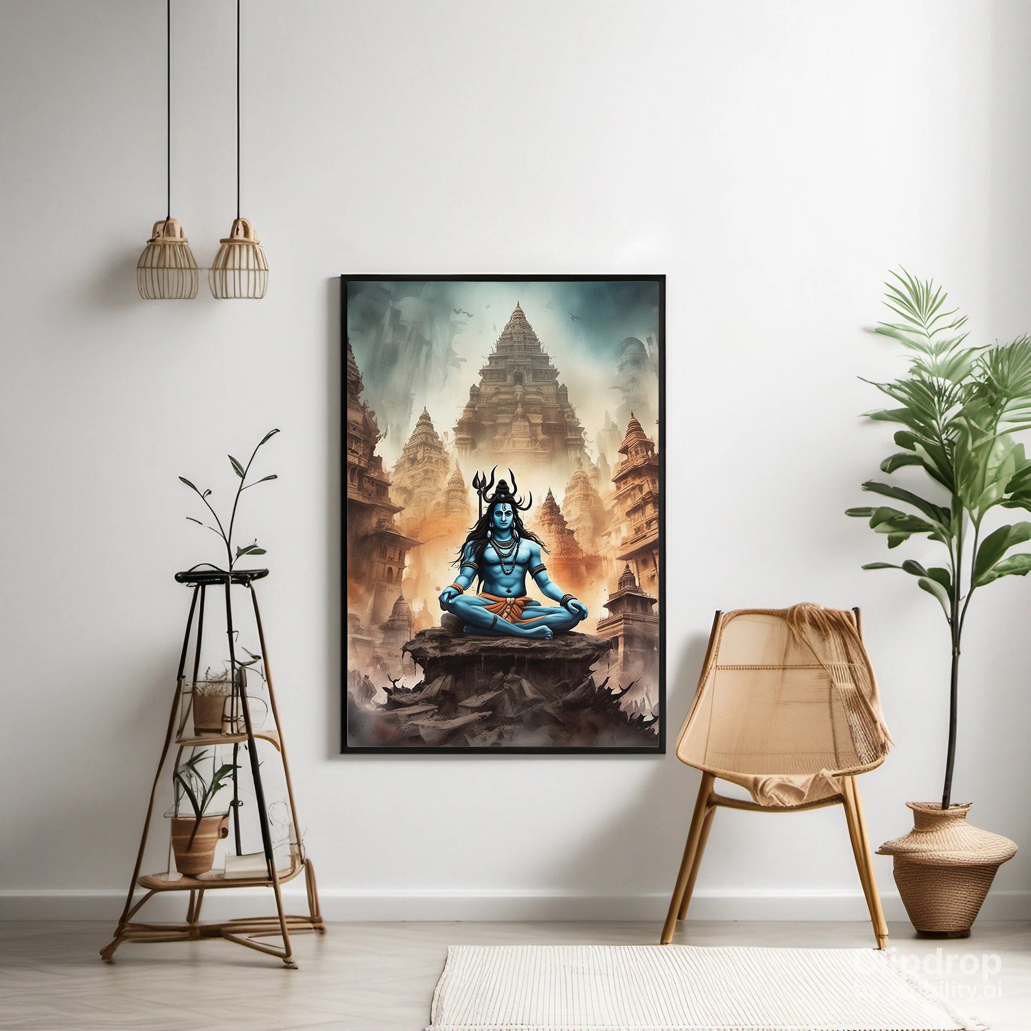 Lord Shiva Wall Art Printable, Shiva Wall Art, Hindu God Art, Shiva ...