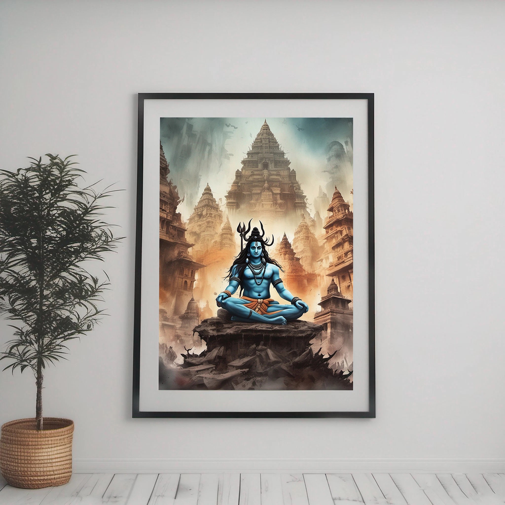 Lord Shiva Wall Art Printable, Shiva Wall Art, Hindu God Art, Shiva ...