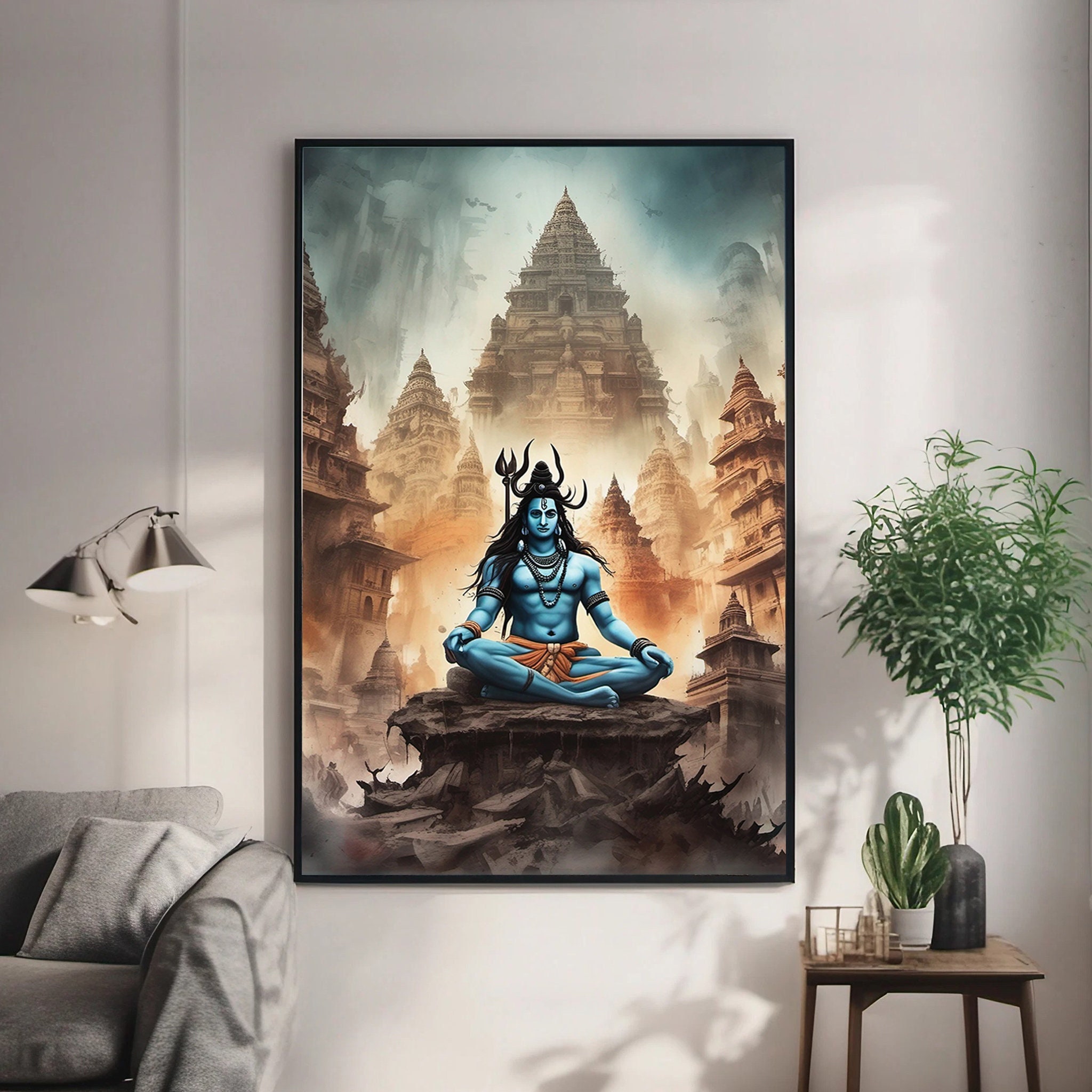 Lord Shiva Wall Art Printable, Shiva Wall Art, Hindu God Art, Shiva ...
