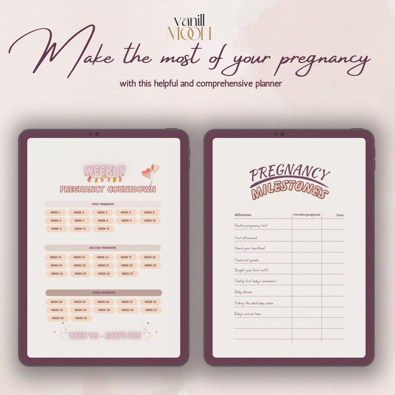 Comprehensive Digital Pregnancy Planner and Journal Printable Organizer ...