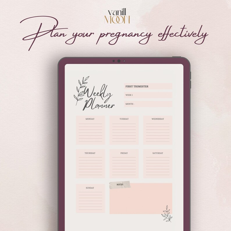 Comprehensive Digital Pregnancy Planner and Journal Printable Organizer ...