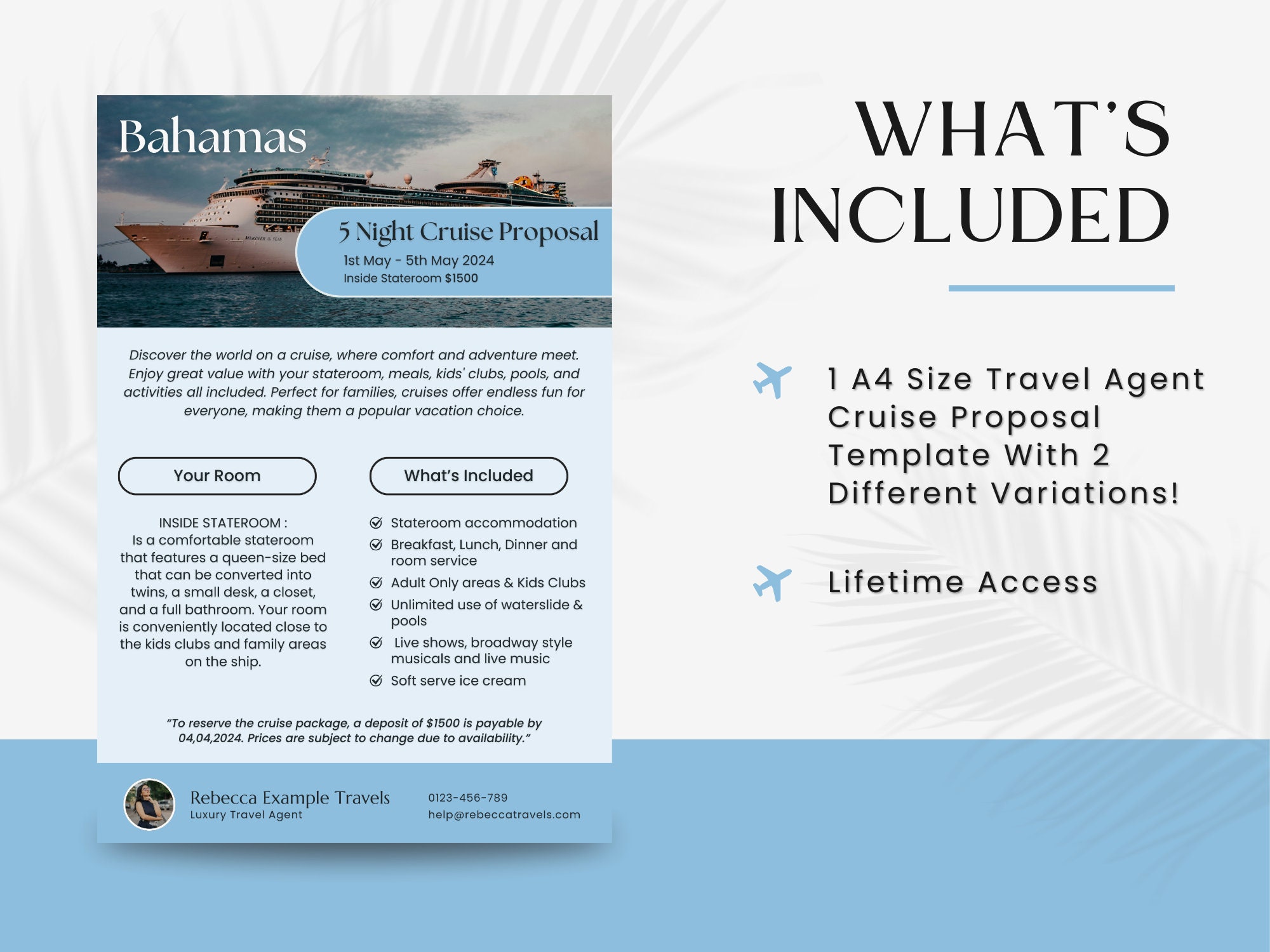 Travel Agent Cruise Proposal Template Carnival Cruise Simple Cruise ...