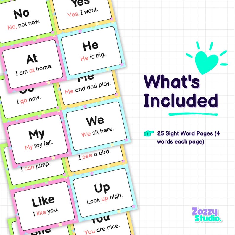100 Sight Words Flashcards | Sight Word Printable | Preschool ...