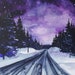 Snow and Stars Art Print - Scenic Snowy Landscape Square Canvas Gallery ...