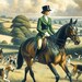 Vintage Style Lady Fox Hunter - "from the Chase to the View" Square ...