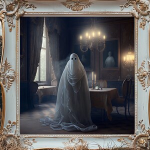 Ghost in the Parlor Art Print - Apparition for a Rainy Afternoon Square ...