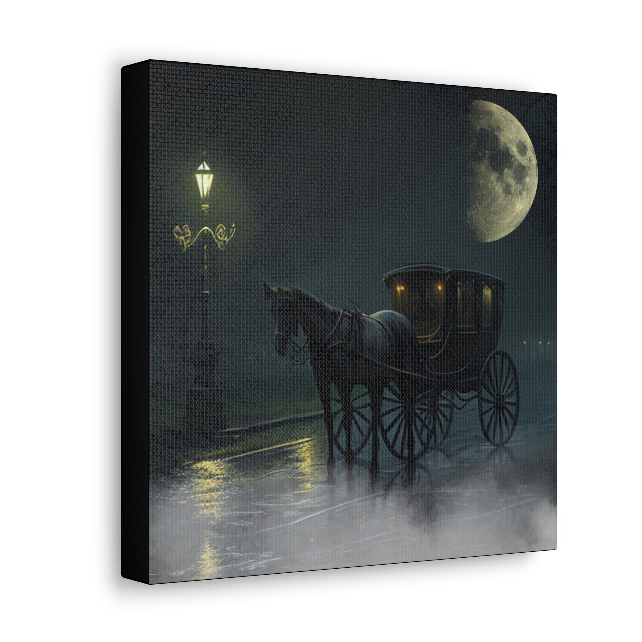 Victorian England Art Print - "the Black Cab" Vintage Style Square ...