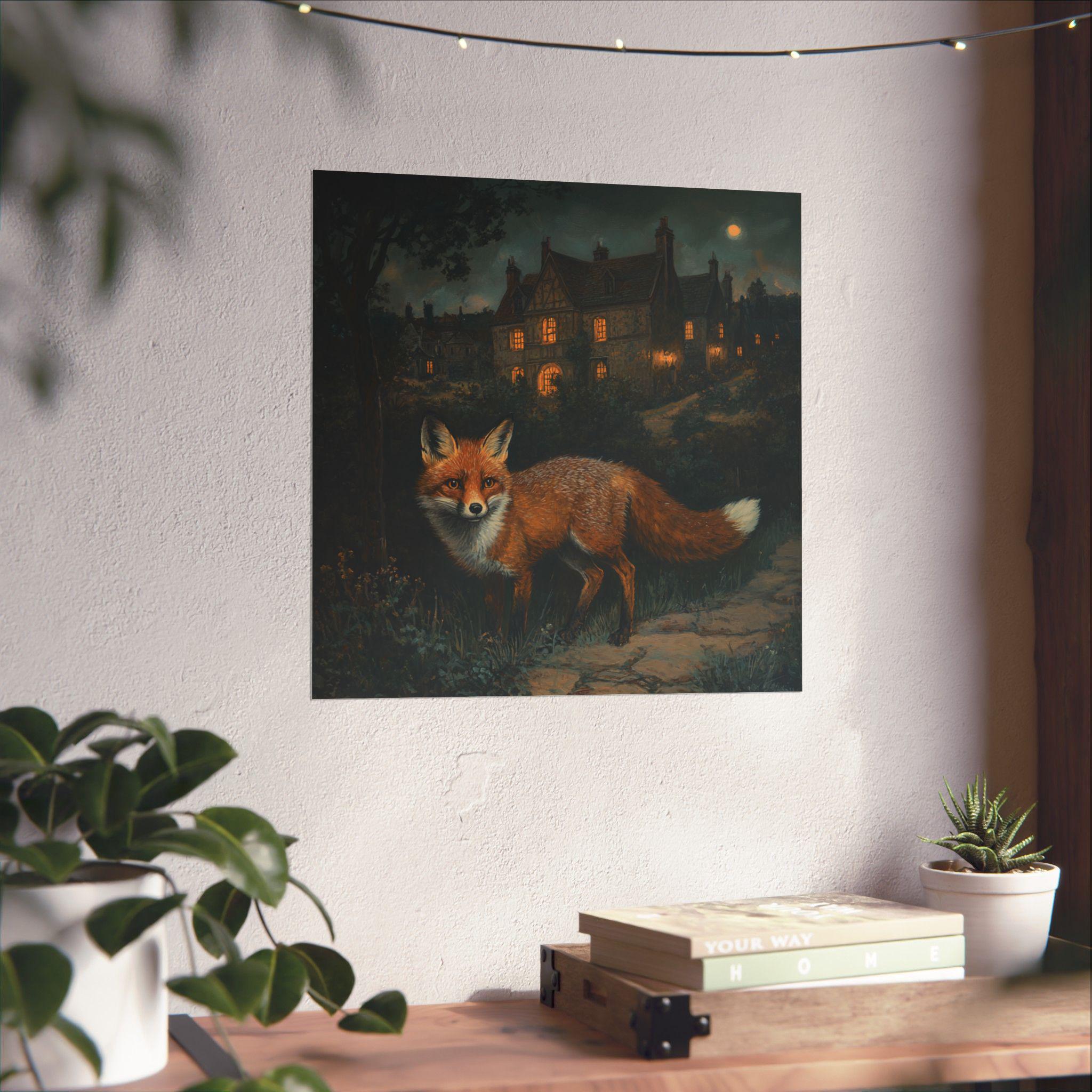Red Fox Art Print - "morning of the Hunt" Matte Square Poster - English ...