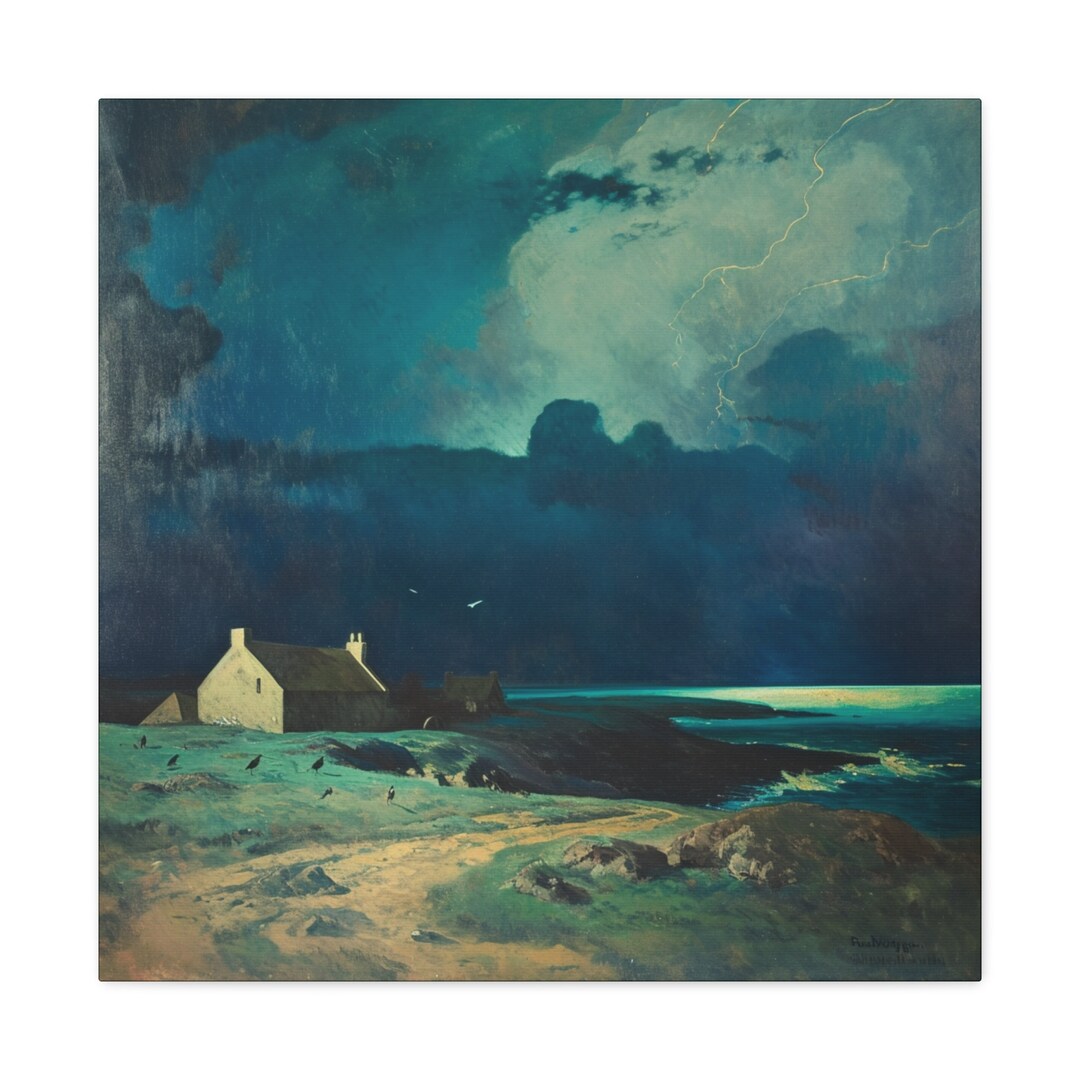 Scottish Croft Art Print the Croft Square Canvas Gallery Wrap Scottish ...