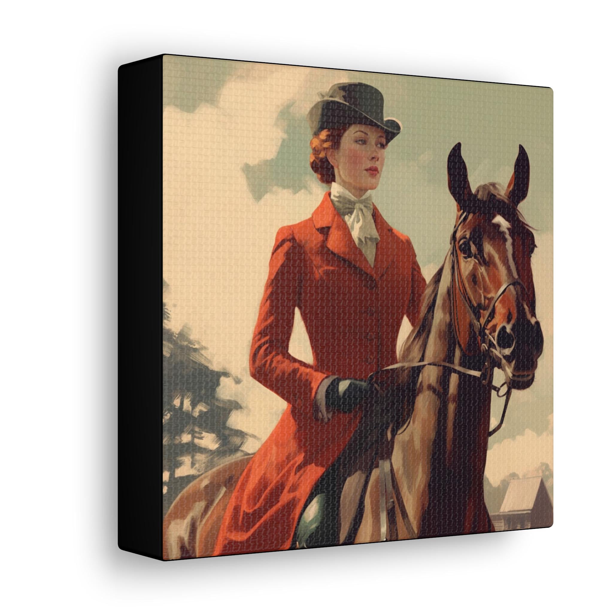 Fox Hunting Art - Female Equistrian "on a Cold and Frosty Morning ...