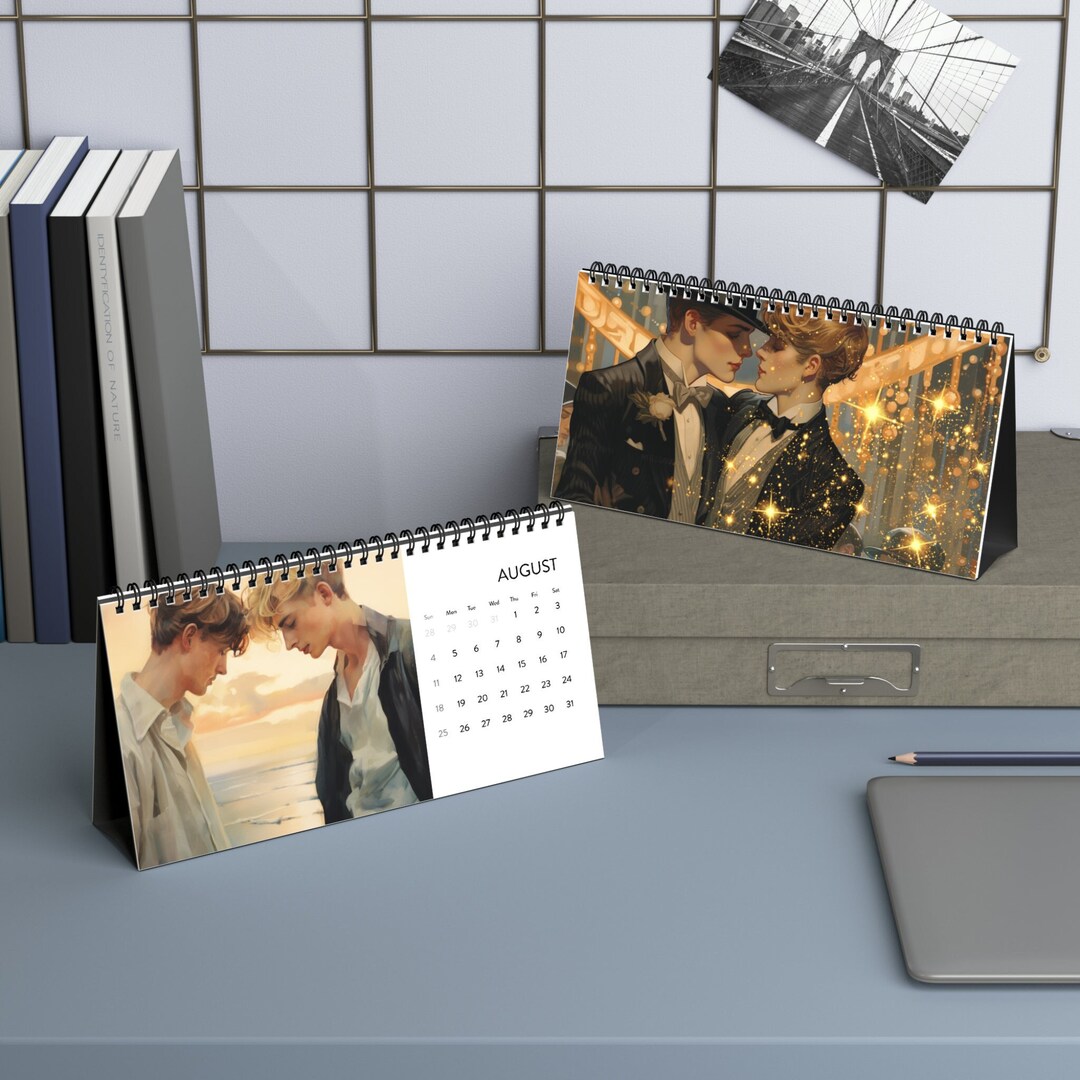 Calendario de cuadrícula de escritorio Gay Men 2024 12 imágenes ...