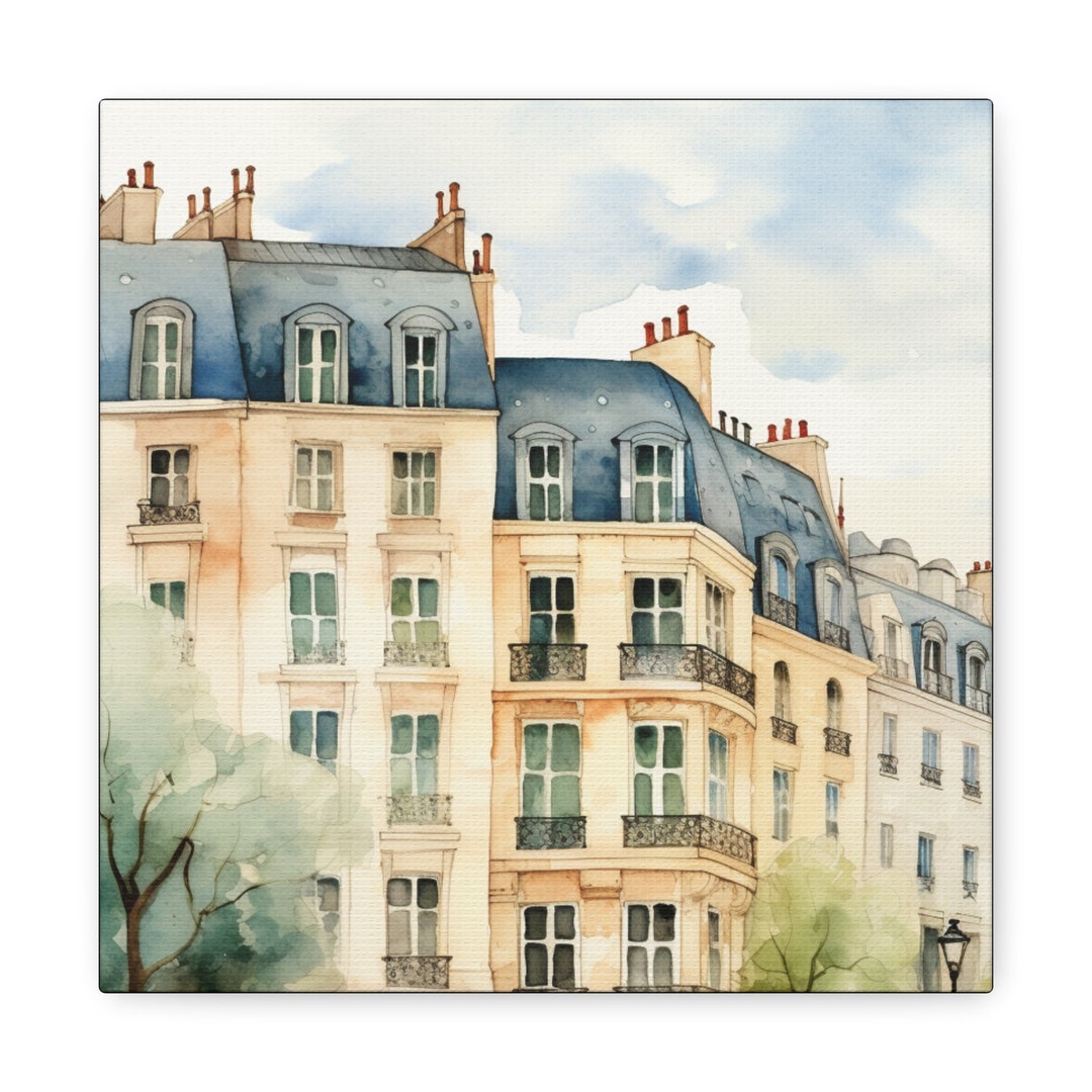 Paris Wall Art - "an Appartment in Paris" Square Canvas Gallery Wraps ...