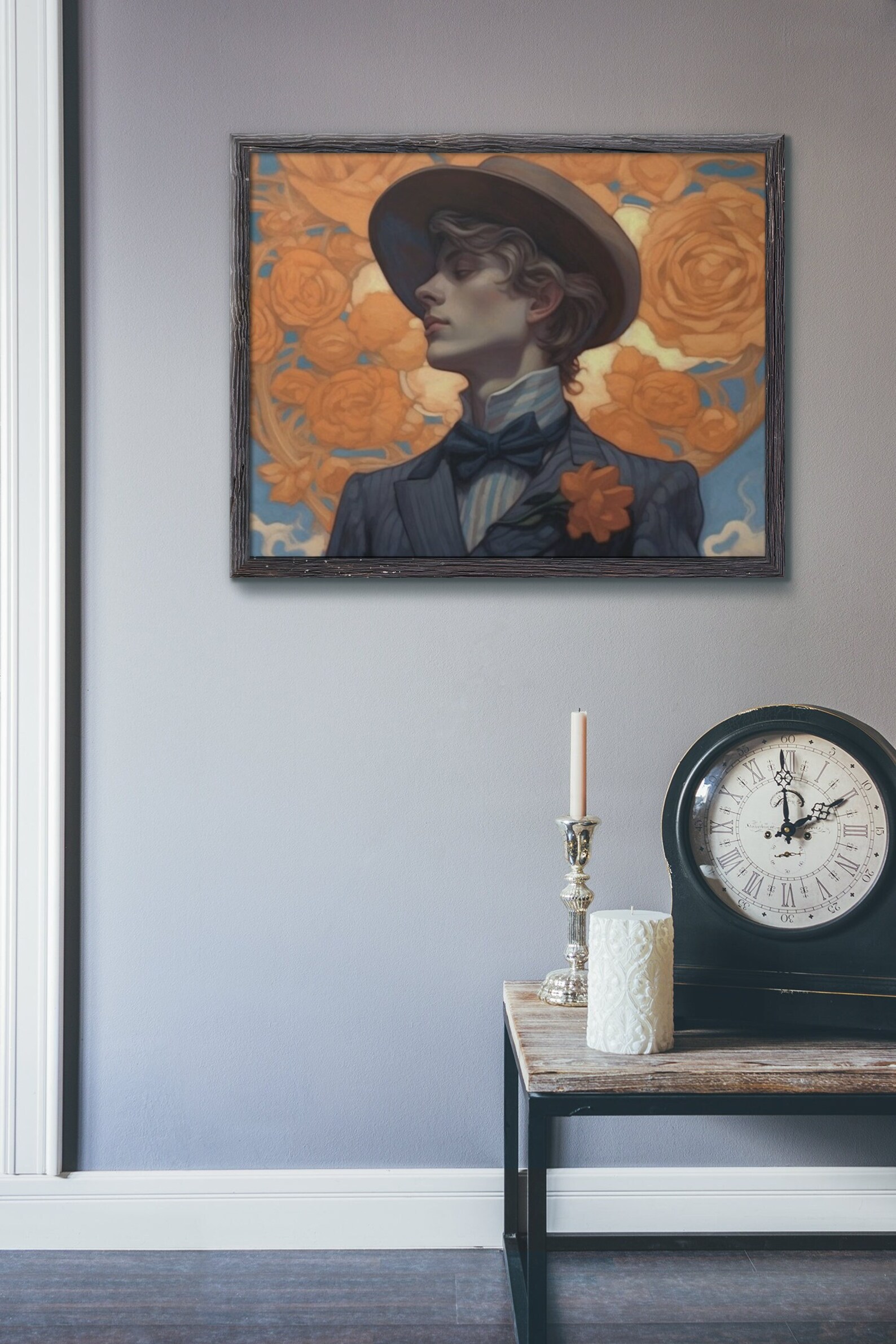 Gentleman Dandy Art Deco Style Portrait - "bittersweet Fruit" Square ...