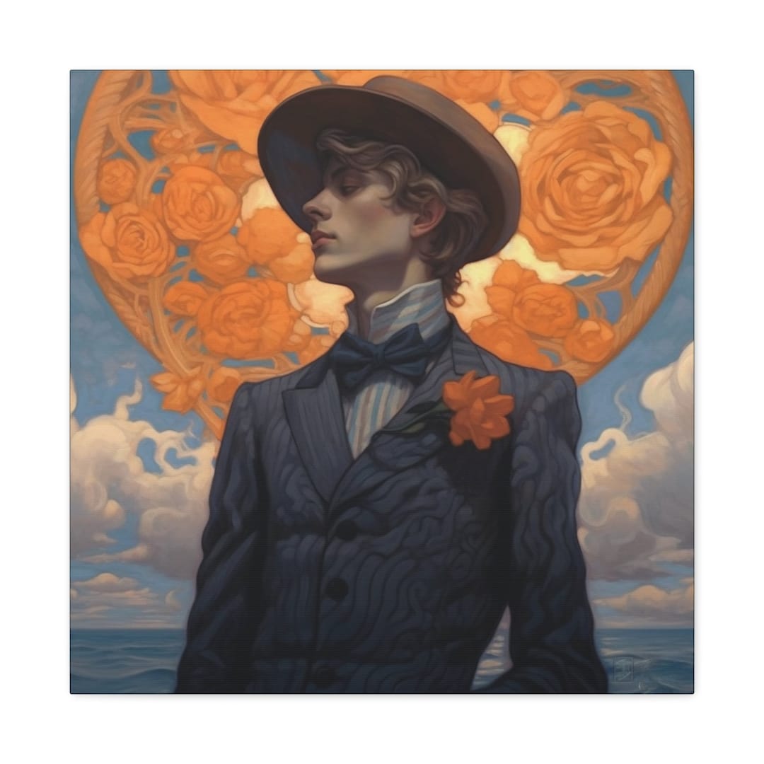 Gentleman Dandy Art Deco Style Portrait - "bittersweet Fruit" Square ...