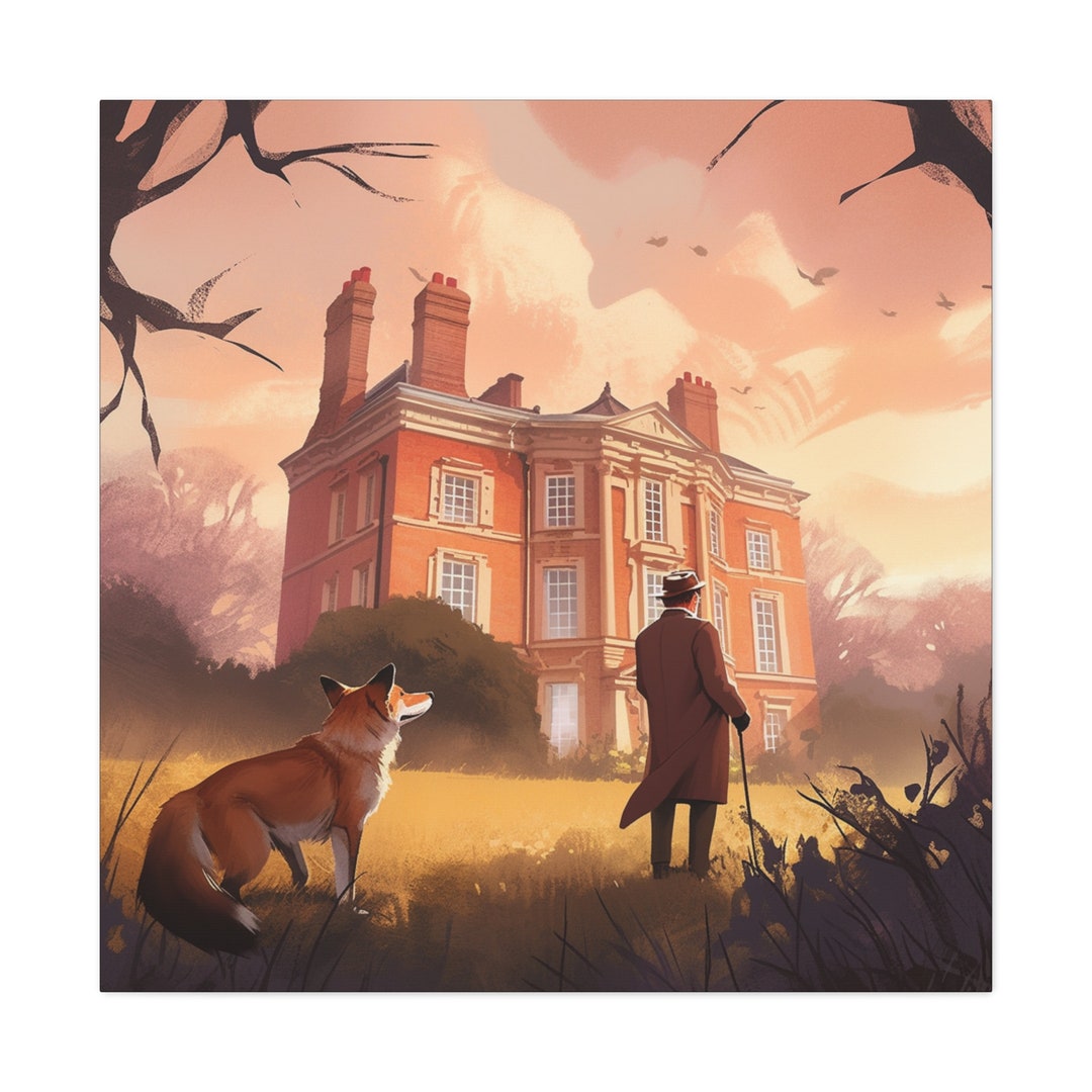 Wily Fox and Squire Wall Art - "lord of the Manor Square" Square Canvas ...
