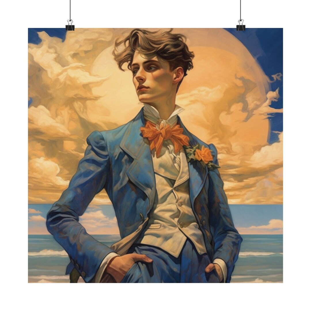 Gentleman in Blue Art Print - "dapper Dan" Art Deco Influenced Dashing ...