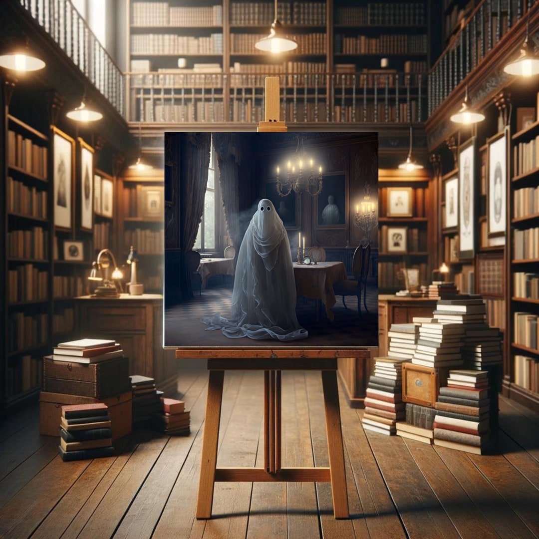 Ghost in the Parlor Art Print Apparition for a Rainy Afternoon Square ...