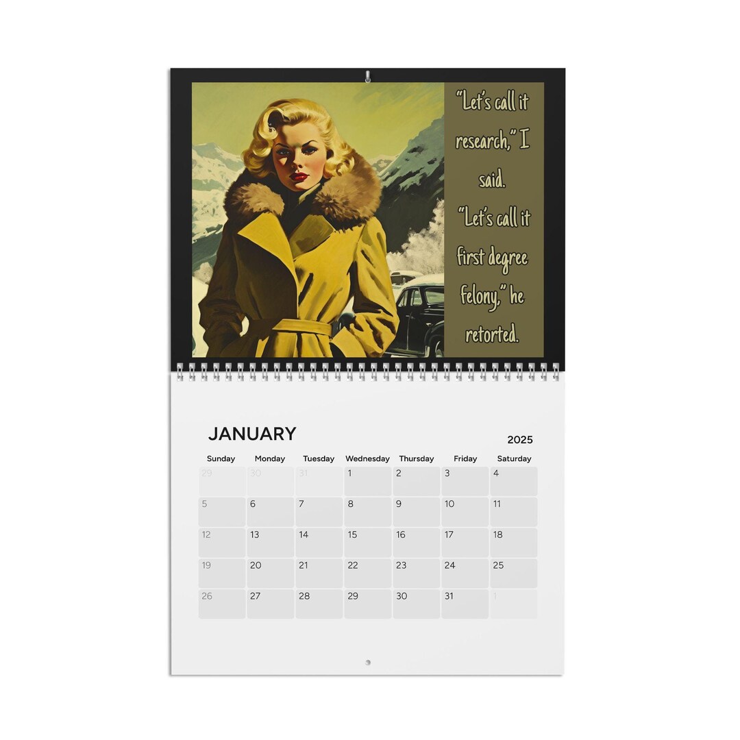 Retro Female Detective Calendar (2025) - Vintage Lady Sleuth Wall ...