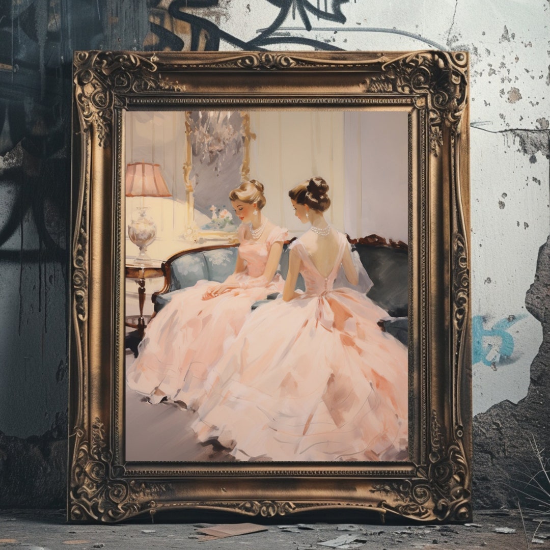 Two Girls Art Print pretty Young Things Square Canvas Gallery Wrap ...