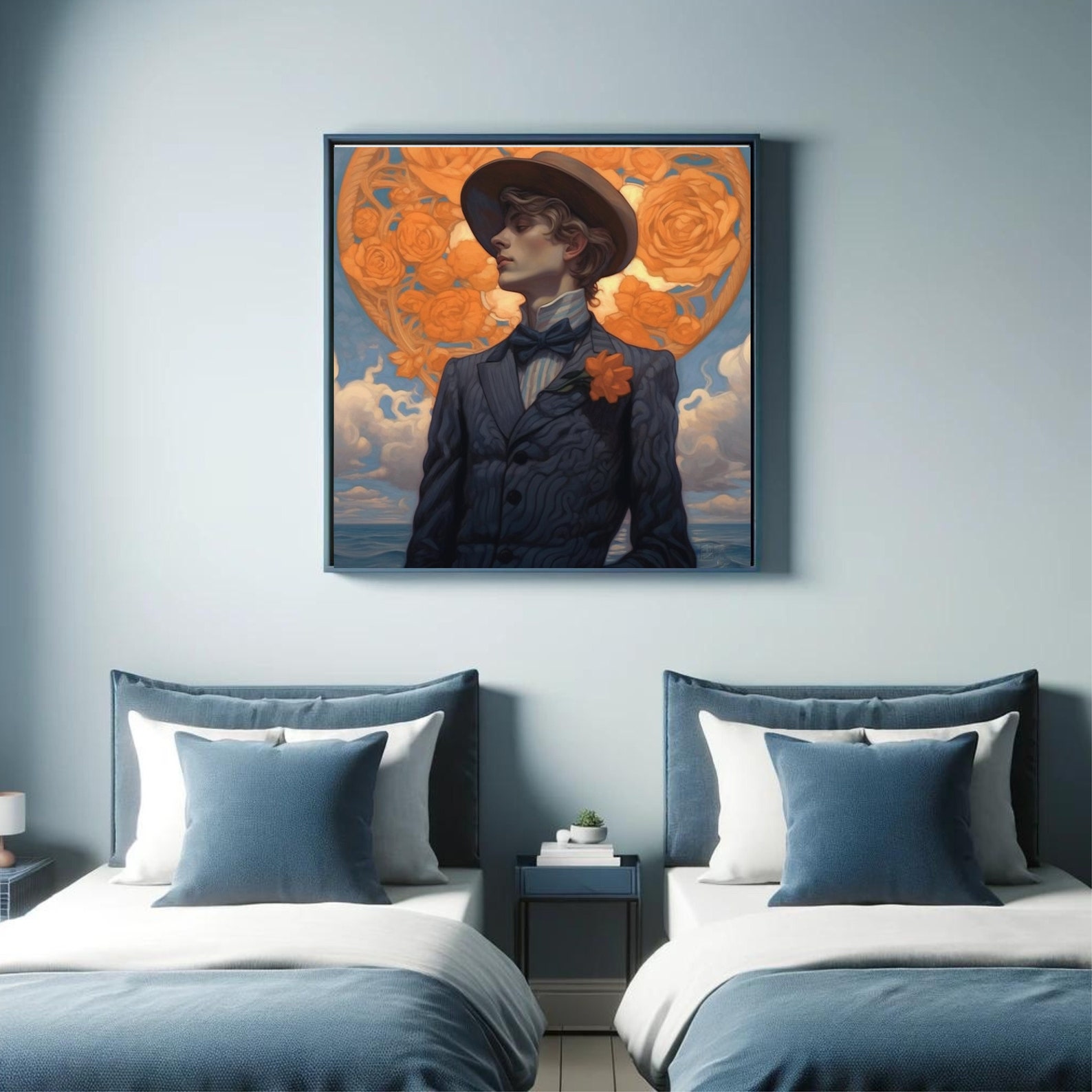 Gentleman Dandy Art Deco Style Portrait - "bittersweet Fruit" Square ...