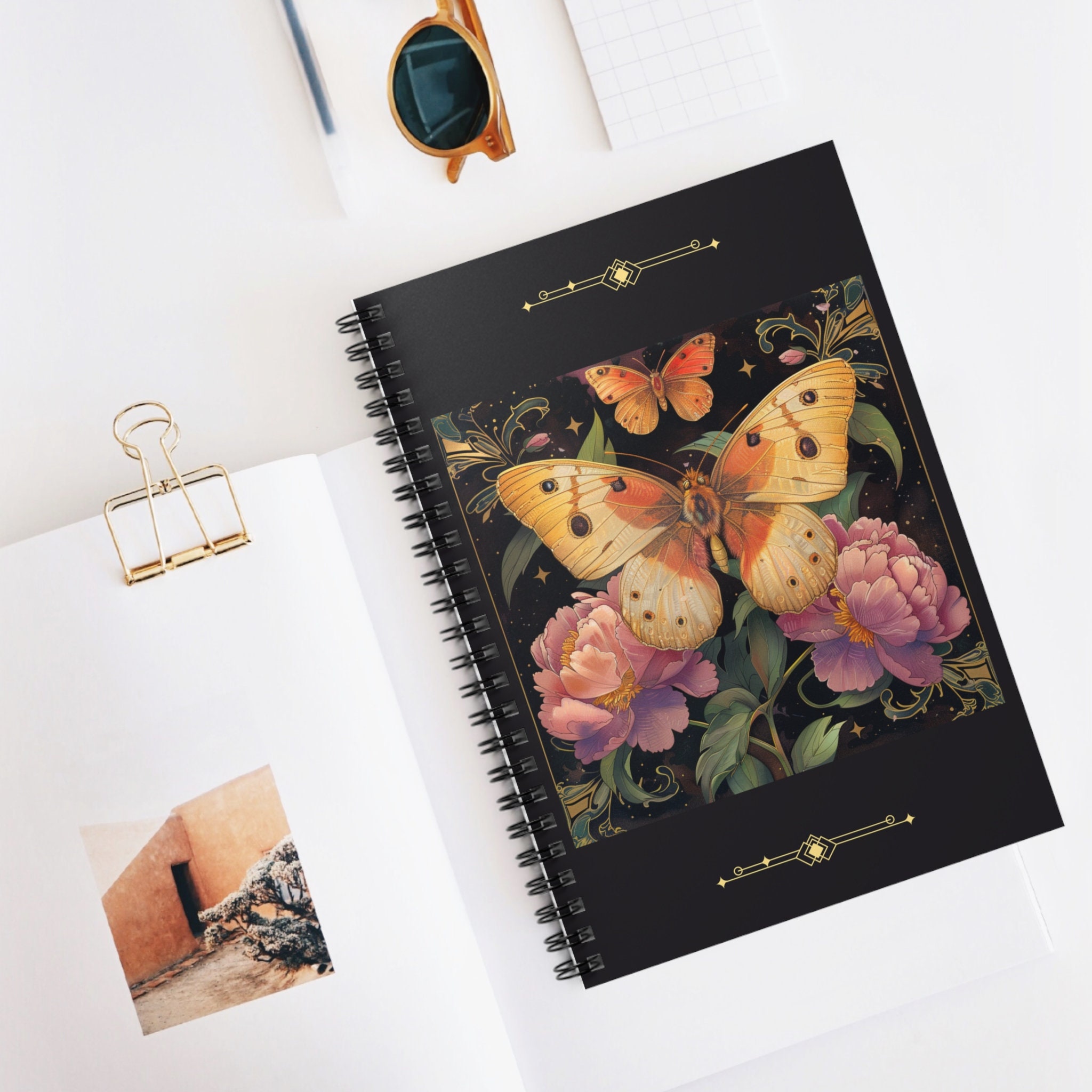 Butterflies Decorative Blank Journal - Spiral Notebook - Ruled Line ...