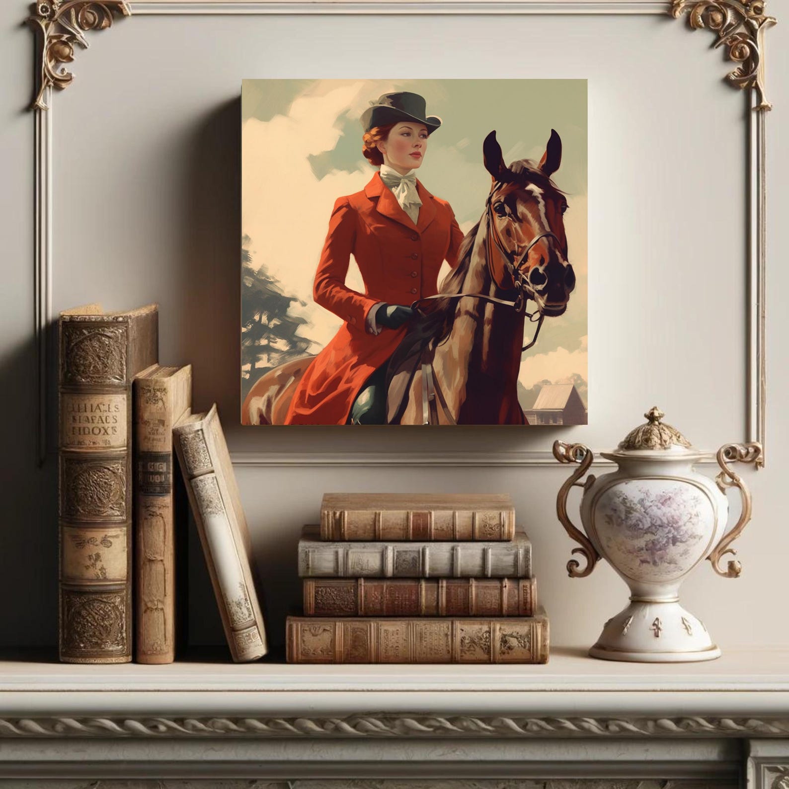 Fox Hunting Art - Female Equistrian "on a Cold and Frosty Morning ...
