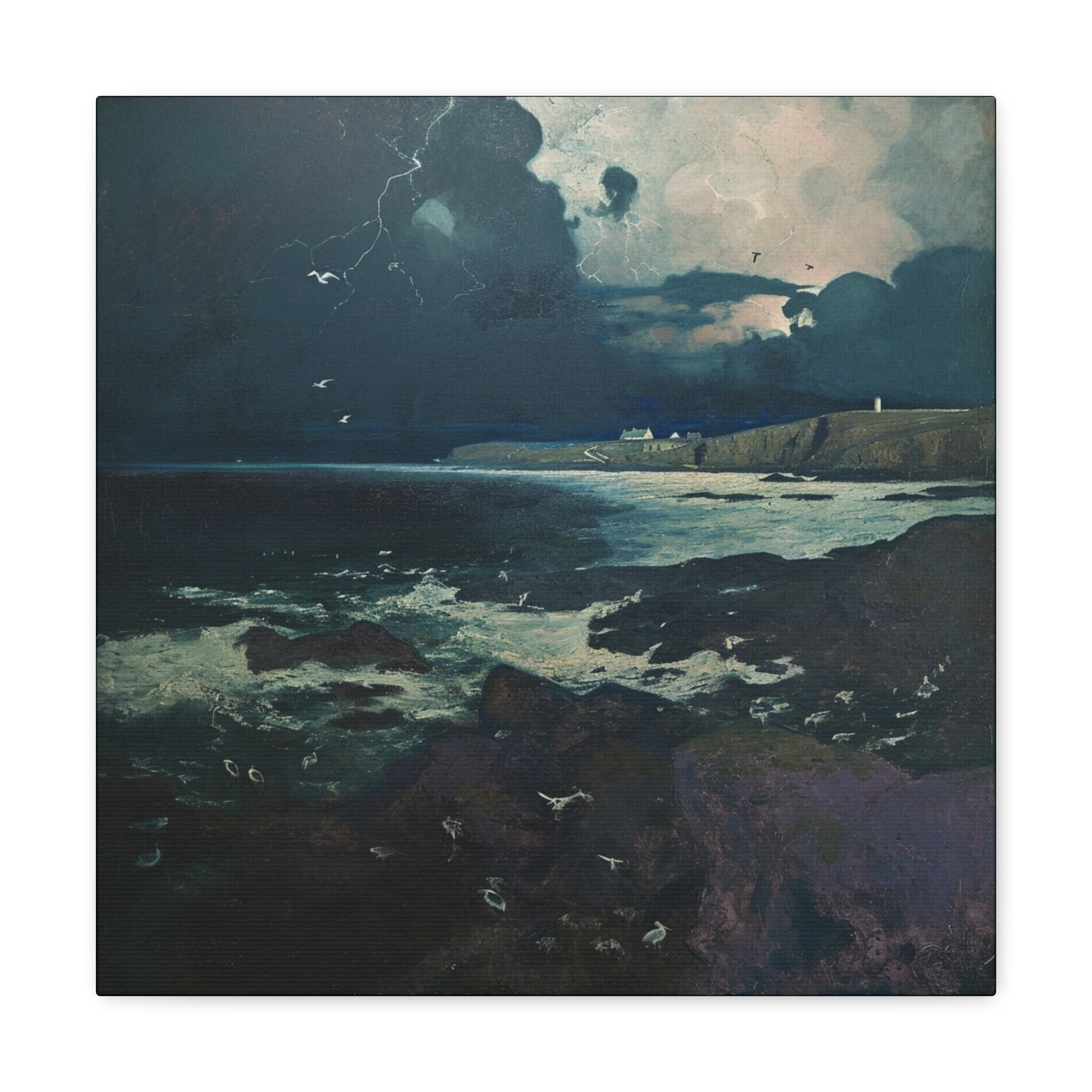 Coastal Storms Art Print Hebridean Lullaby Square Canvas Gallery Wrap ...