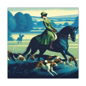 Vintage Style Lady Fox Hunter - "o'er the Fence and the Gate and the ...
