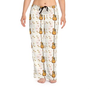 Guitar Girl Sleep Pants - Cute Music Themed Pajama Bottoms - Comfy Cozy ...
