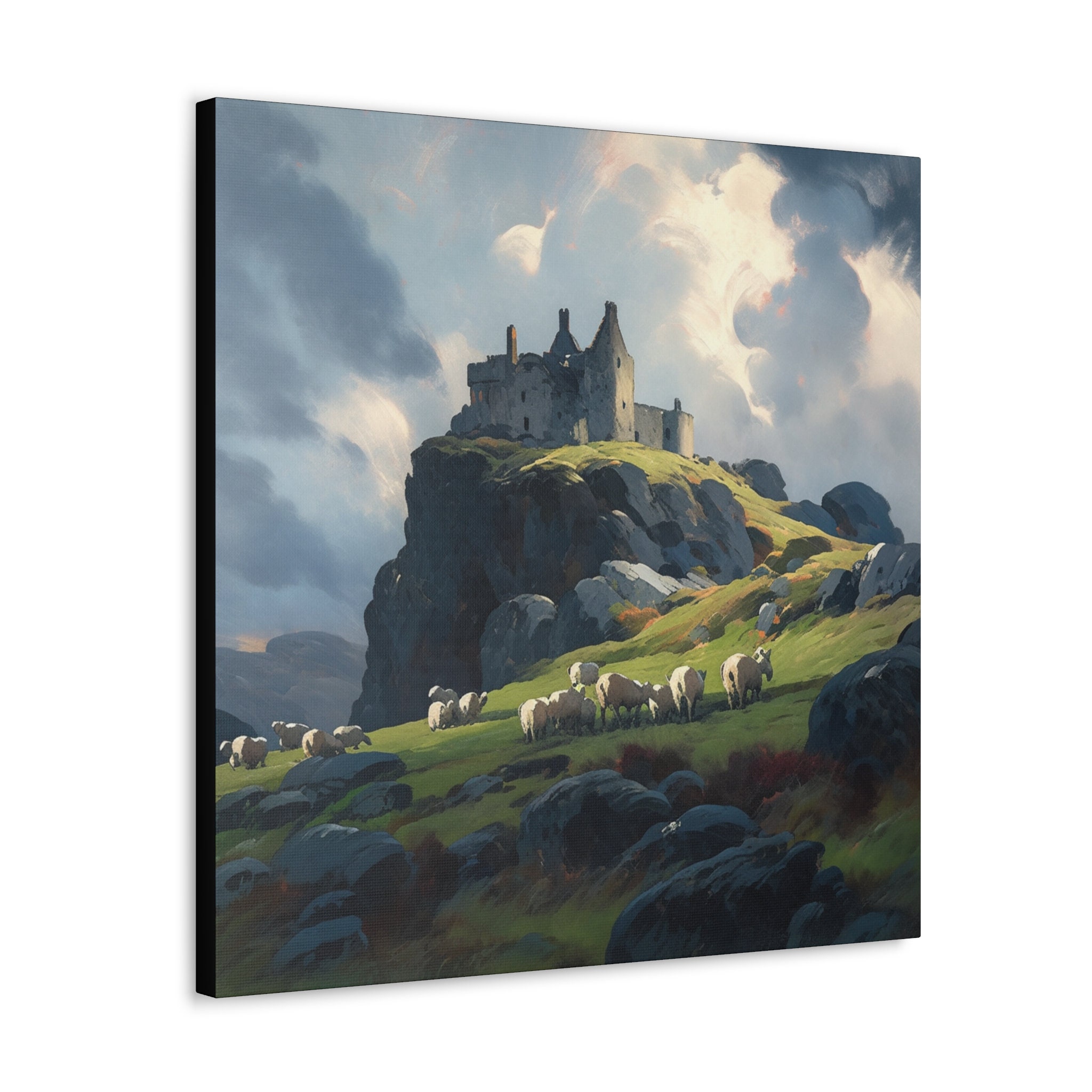 Scottish Sheep on a Hillside Art Print - Hush-a-ba, Burdie, Croon ...