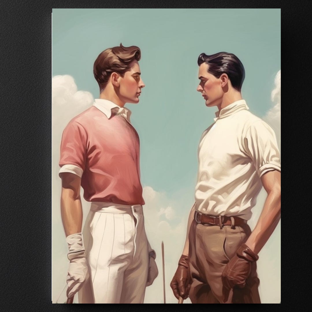 The Polo Players Wall Art - "old Sport" Retro LGBTQ Themed Canvas Print ...
