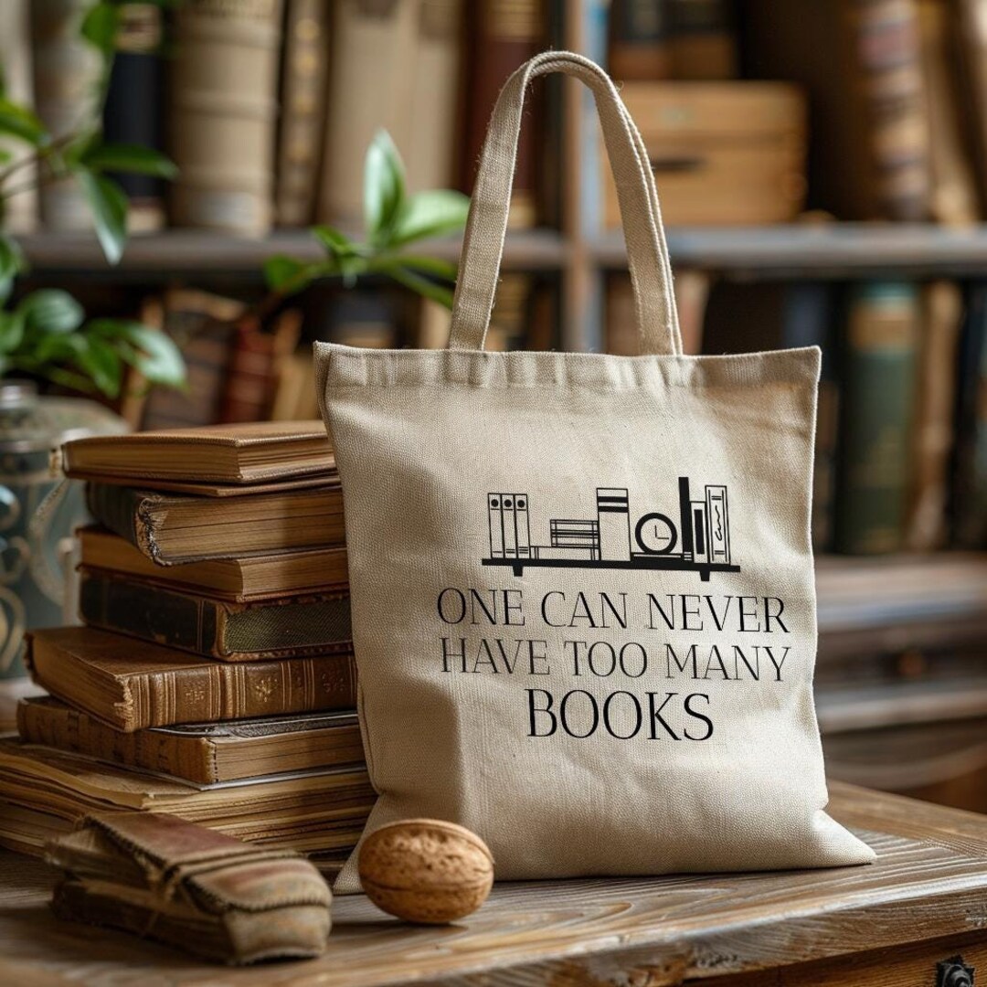 Reader Book Bag - Natural Cotton Canvas Tote Bag - Reusable Shopping ...