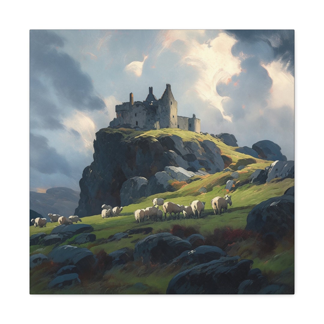Scottish Sheep on a Hillside Art Print - Hush-a-ba, Burdie, Croon ...