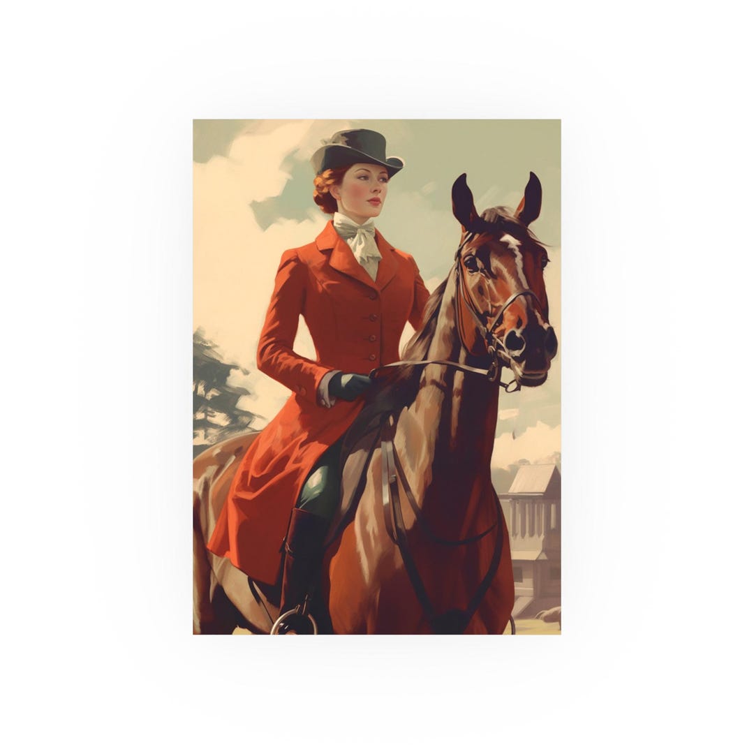 Equestrian Art Print - Vintage Horse Rider Poster, Wall Decor for Horse ...