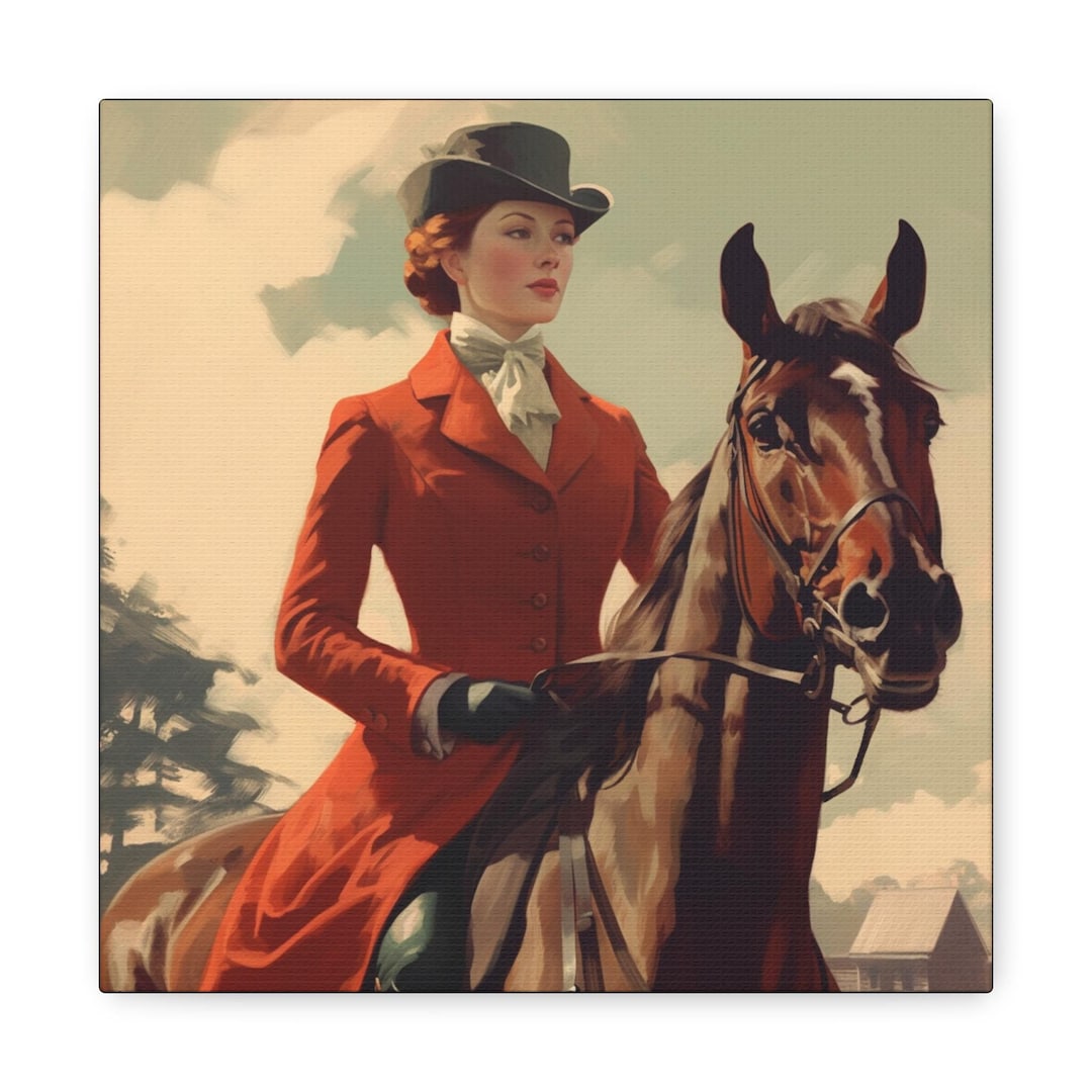 Fox Hunting Art - Female Equistrian "on a Cold and Frosty Morning ...