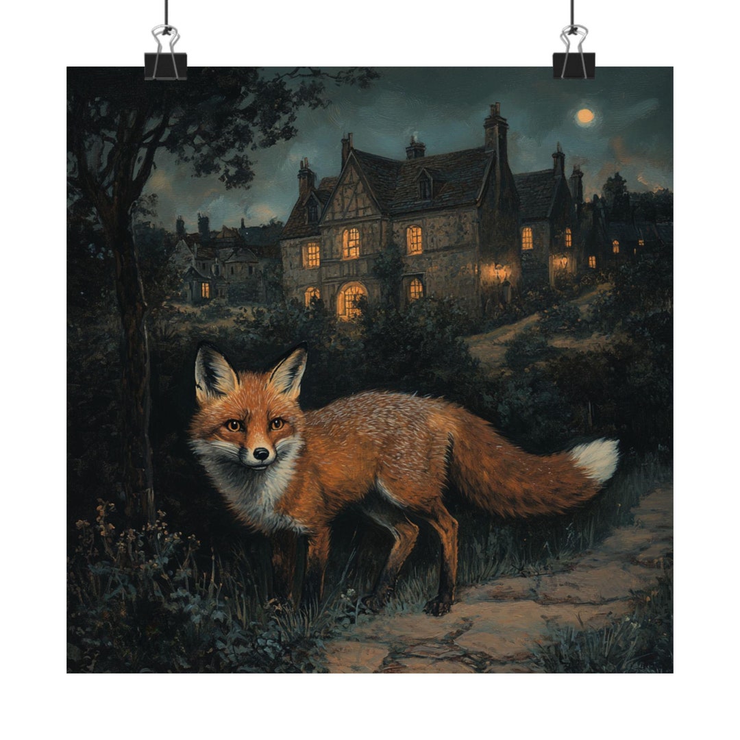 Red Fox Art Print - "morning of the Hunt" Matte Square Poster - English ...