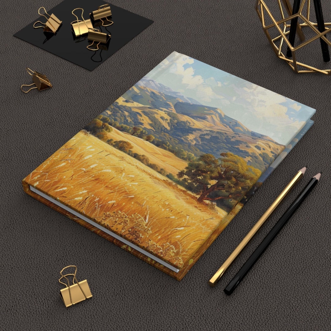 Golden California Journal - Clouds and Fields of Gold Hardcover Journal ...