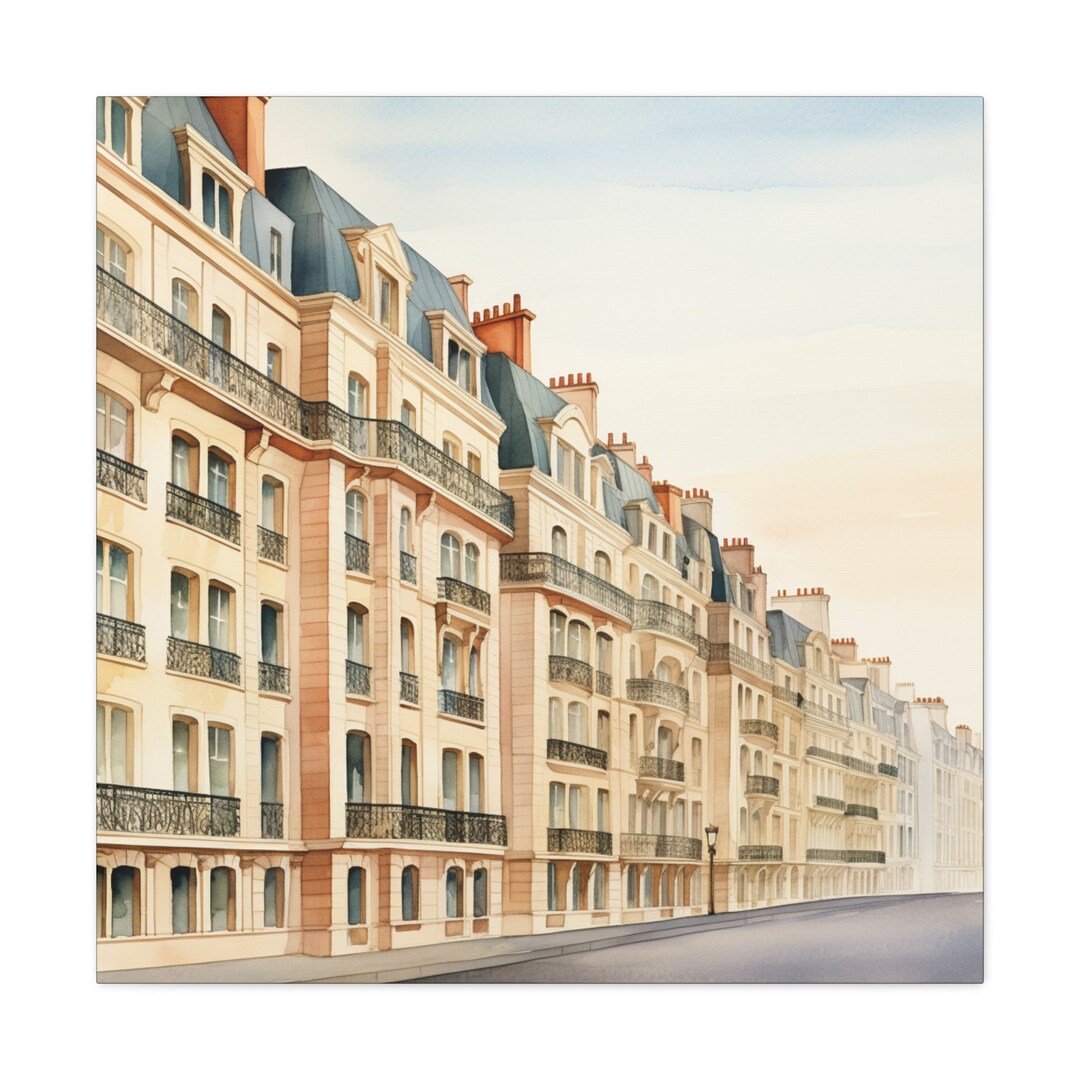 Parisian Wall Art - A Street in Paris Square Canvas Gallery Wraps ...