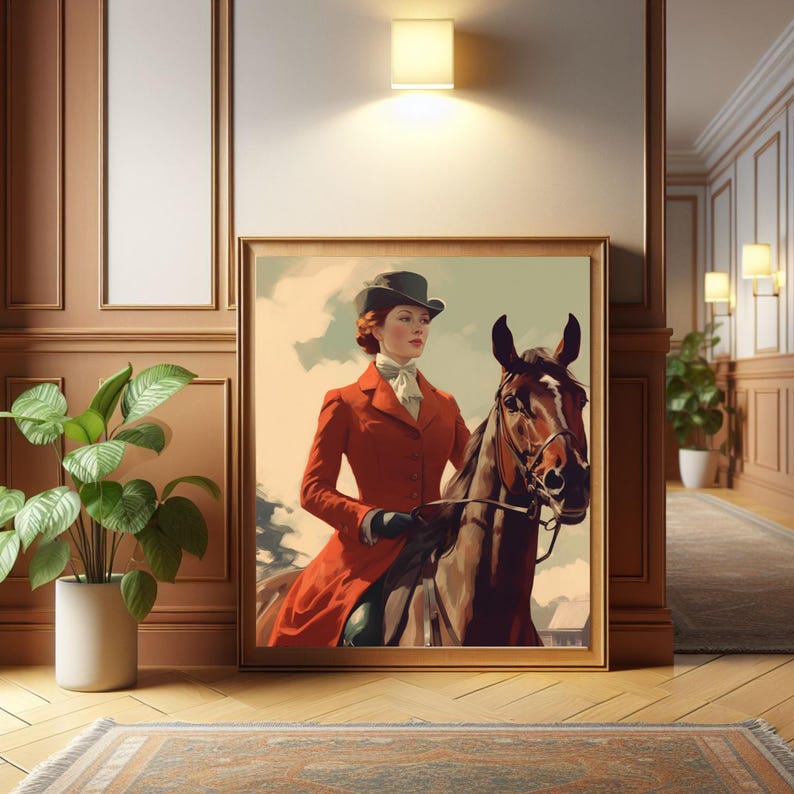 Fox Hunting Art - Female Equistrian "on a Cold and Frosty Morning ...