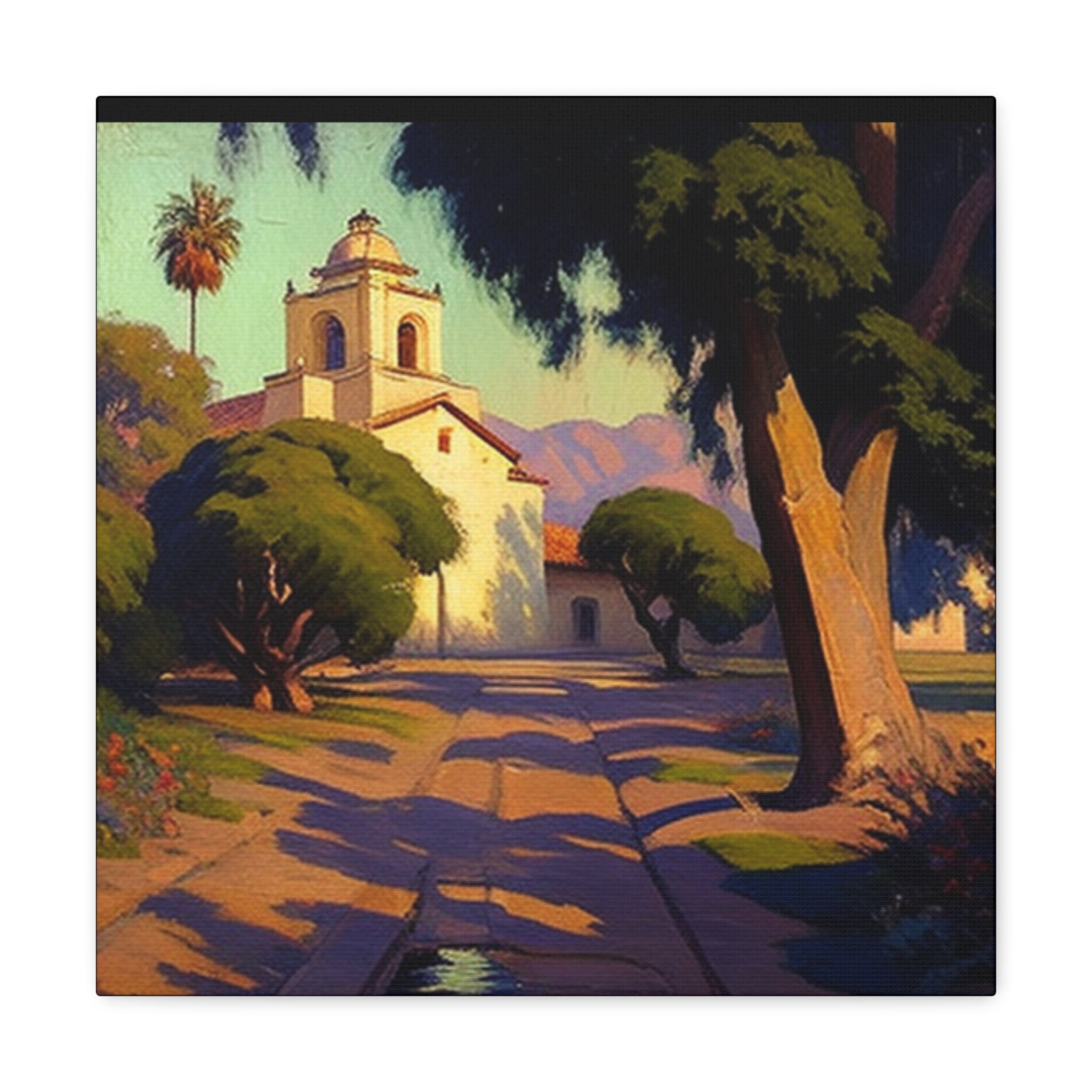Vintage Style Landscape Art Print California Mission Canvas Gallery ...