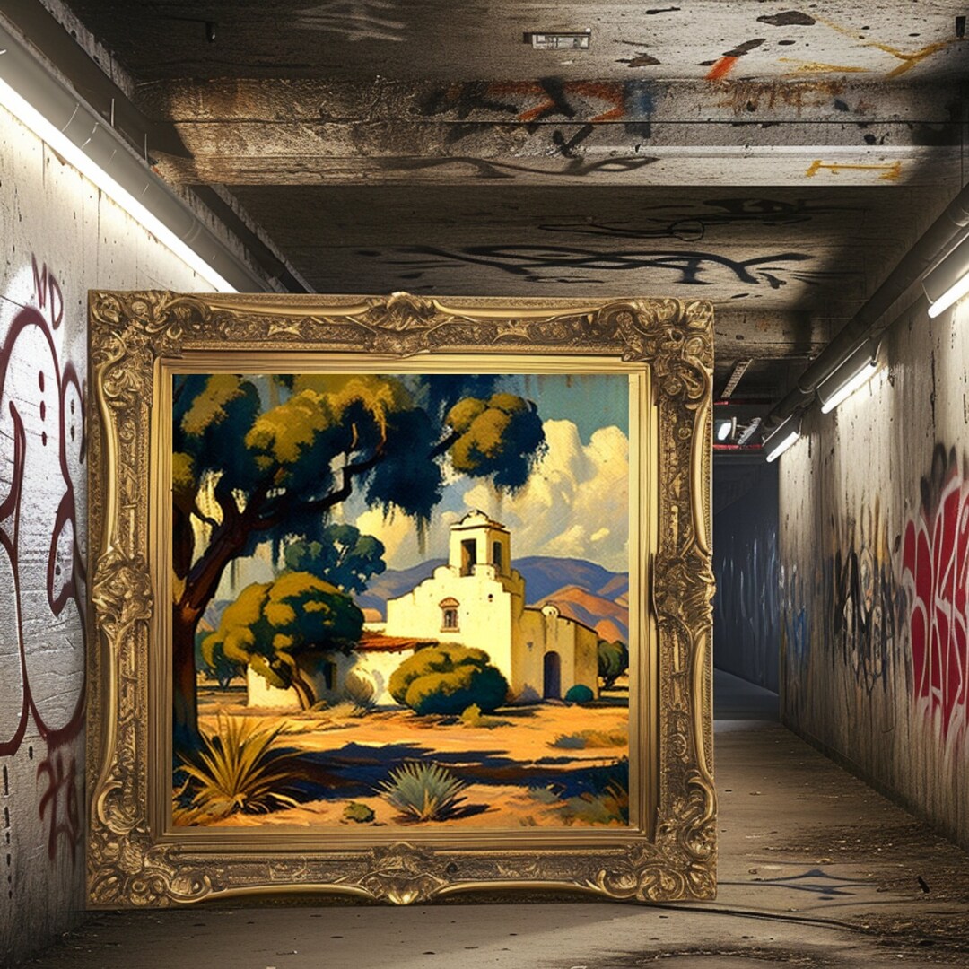 Vintage Style Landscape Art Print California Mission Canvas Gallery ...